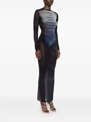 JEAN PAUL GAULTIER Mesh Maxi Dress - Blue