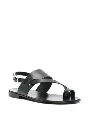 GIUSEPPE ZANOTTI Hezra Toe-loop Leather Sandals - Black