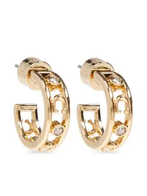 COACH Crystal-embellished Hoop Earrings - Gold