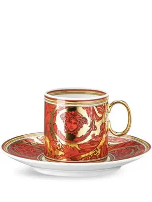 Versace Medusa Garland Espresso Cup And Saucer - Red