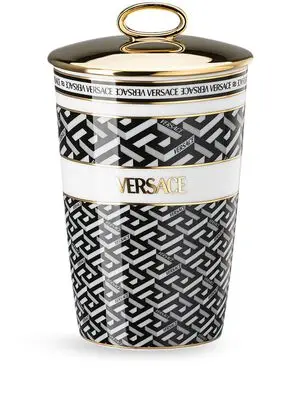 Versace La Greca Signature Scented Candle - Black