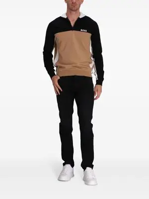 BOSS Colour-block Sweatshirt With Logo Detail - Black