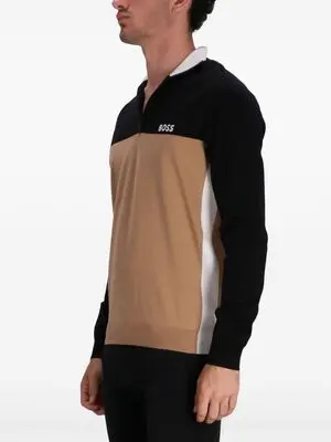 BOSS Colour-block Sweatshirt With Logo Detail - Black