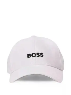 BOSS Logo-embroidered Cap - White
