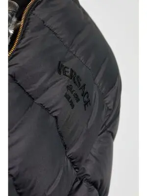 Versace Embroidered Logo Puffer Jacket