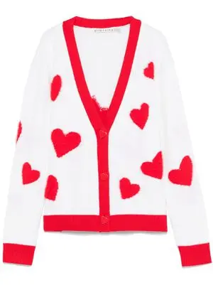Alice + Olivia Heart-motif Cardigan - White