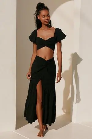 Peixoto Louisa Off-shoulder Crop Top - Black