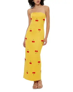 chinese dress ladies Rae Bustier Midi Dress Harmony Print in Plum Blossom by Leo Lin for Hire