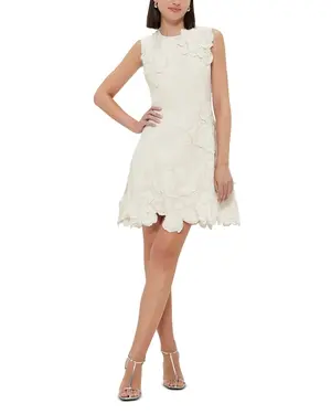 leo lin chloe floral mini dress Leo Lin Chloe Floral Mini Dress In Vanilla - 68% Off