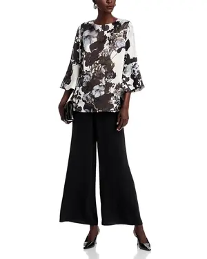 Caroline Rose Crepe Wide-leg Pants