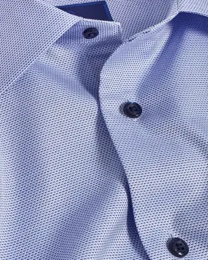 David Donahue Trim Fit Micro Geometric Dobby Dress Shirt
