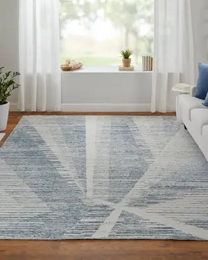 FEIZY Brighton Bri69chf Area Rug, 4' X 6 - Ivory/blue