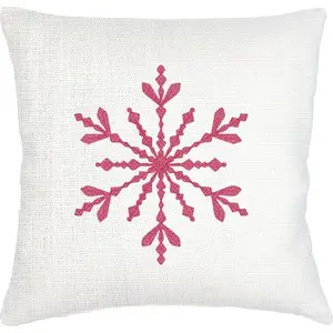 Anaya Winter Snowflake Linen Pillow Cover Only - Red