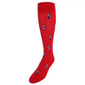 Trafalgar Nutcracker Mercerized Cotton Over-the-calf Socks - Red