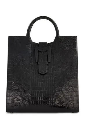 Mac Duggal Crocodile Effect Maxi Tote Bag
