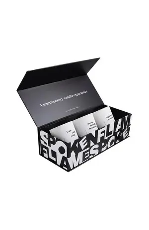 SPOKEN FLAMES Straight Facts Candle Set - Black And White