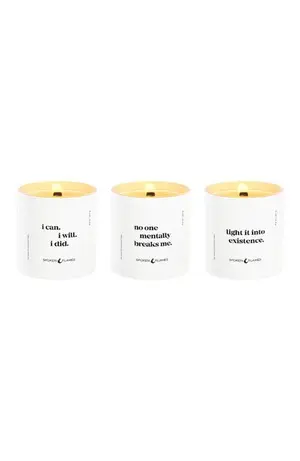 SPOKEN FLAMES Straight Facts Candle Set