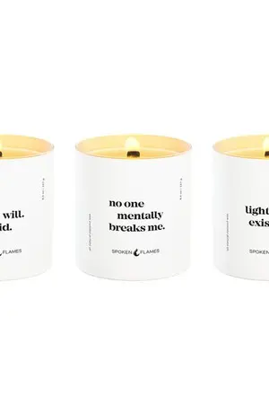 SPOKEN FLAMES Straight Facts Candle Set