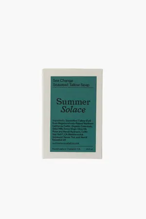 SUMMER SOLACE TALLOW Sea Change Seaweed Bar Soap Oceanic Green