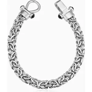 ORADINA Sterling Byzantine Link Bracelet With Onyx - Silver