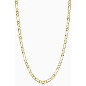 ORADINA 14k Gold Florentine Figaro Chain Necklace - 14k Yellow Gold