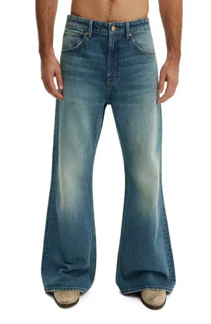COTTON ON Baggy Bootcut Jean - Automatic Washed Blue