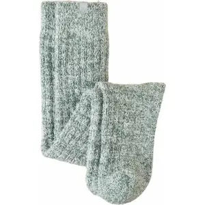 SOFTIES Marshmallow Slouch Socks With Grippers - Heather Dusty Green