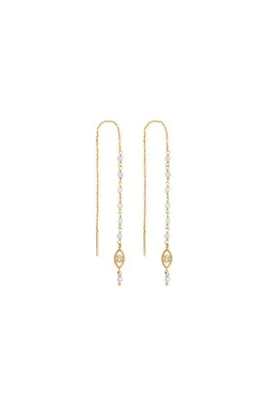 KARMA AND LUCK Aquamarine Evil Eye Hoop Earrings - Gold/light Blue