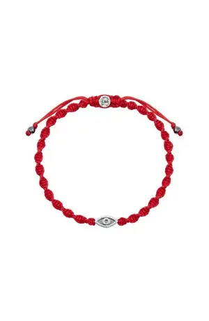 KARMA AND LUCK Red String Evil Eye Bracelet - Silver