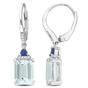 JULIANNA B. Sapphire, And Diamond Earrings - Aquamarine