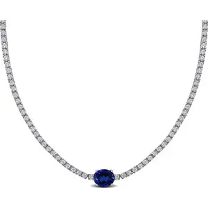 JULIANNA B. Lab-created Solitaire Tennis Necklace - Sapphire