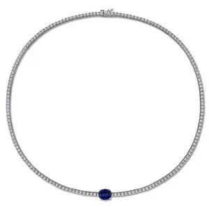 JULIANNA B. Lab-created Solitaire Tennis Necklace - Sapphire