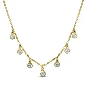 JULIANNA B. Lab-created White Sapphire Station Necklace - Goldlated