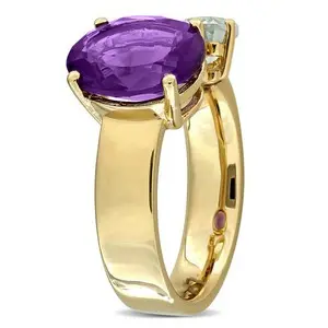 JULIANNA B. Gemstone Open Ring - Amethyst