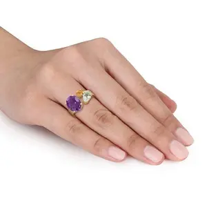 JULIANNA B. Gemstone Open Ring - Amethyst
