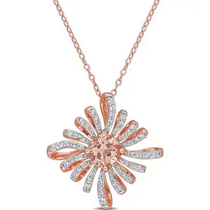 JULIANNA B. Floral Pendant Necklace - Morganite