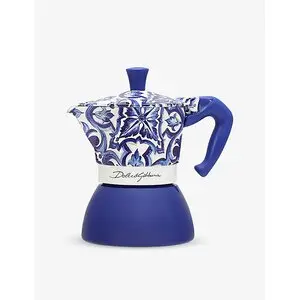 BIALETTI X Dolce & Gabbana Moka Induction Four-cup Aluminium Espresso Maker - White / Blue