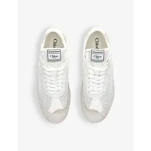 Chloé Kick Brand-patch Low-top Suede Trainers - White/comb