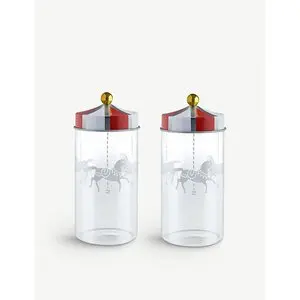 ALESSI Circus Glass Spice Holder Set Of Two - Nocolor