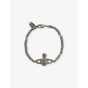 VIVIENNE WESTWOOD Mini Bas Relief Chain Bracelet - Ruthenium Black Diamond