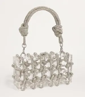Cult Gaia Rhinestone Bess Shoulder Bag - Clear