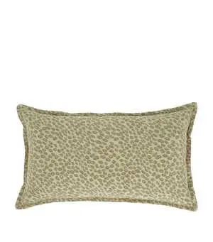 DE LE CUONA Linen Leopard Kanoko Cushion - Beige