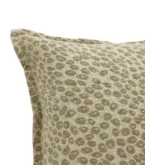 DE LE CUONA Linen Leopard Kanoko Cushion