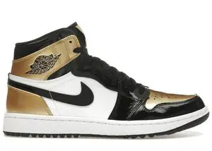JORDAN Jordan 1 Retro High Golf Patent Gold Toe Black/metallic Gold/white