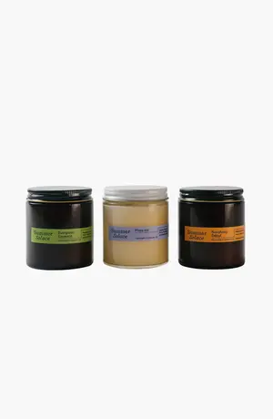 SUMMER SOLACE TALLOW Perfumed Tallow Travel Candle Trioregenerative Tallow - Dark Brown, Clear, White