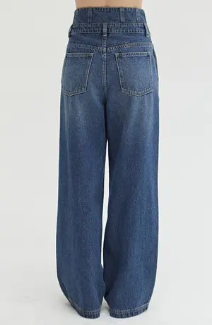 CRESCENT Corset Detailed Denim Pants