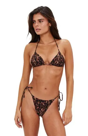 SUNKISSED Sunkissed Le Triangle Bikini Top Leopard
