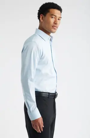 Nordstrom Trim Fit Solid Premium Performance Dress Shirt - Blue Skyway