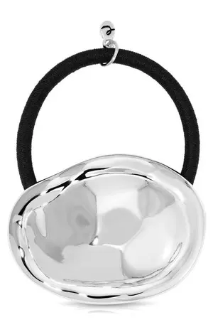 Ettika Noble Nugget Ponytail Holder - Silver