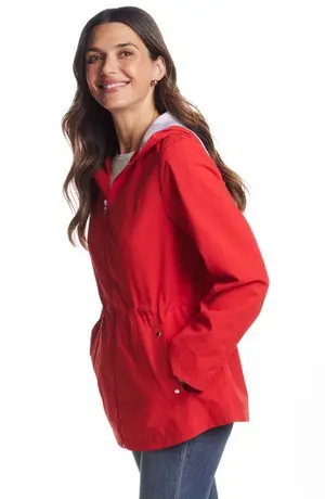 Gallery Water Resistant Hooded Raincoat